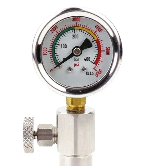 Scuba Dive DIN Tank Cylinder Pressure Checker 6000 PSI - 400 Bar Gauge ...