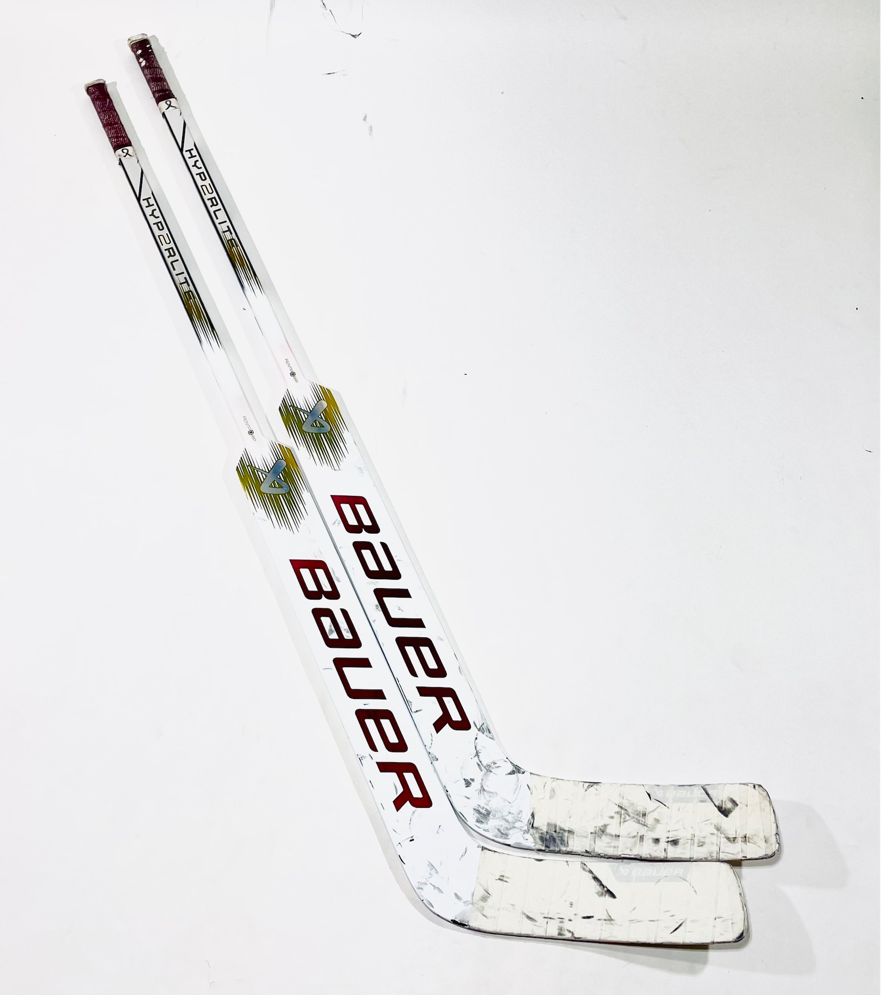2 pack 26" Bauer Vapor Hyperlite 2 Goalie Stick (custom Maroon/Gold ...