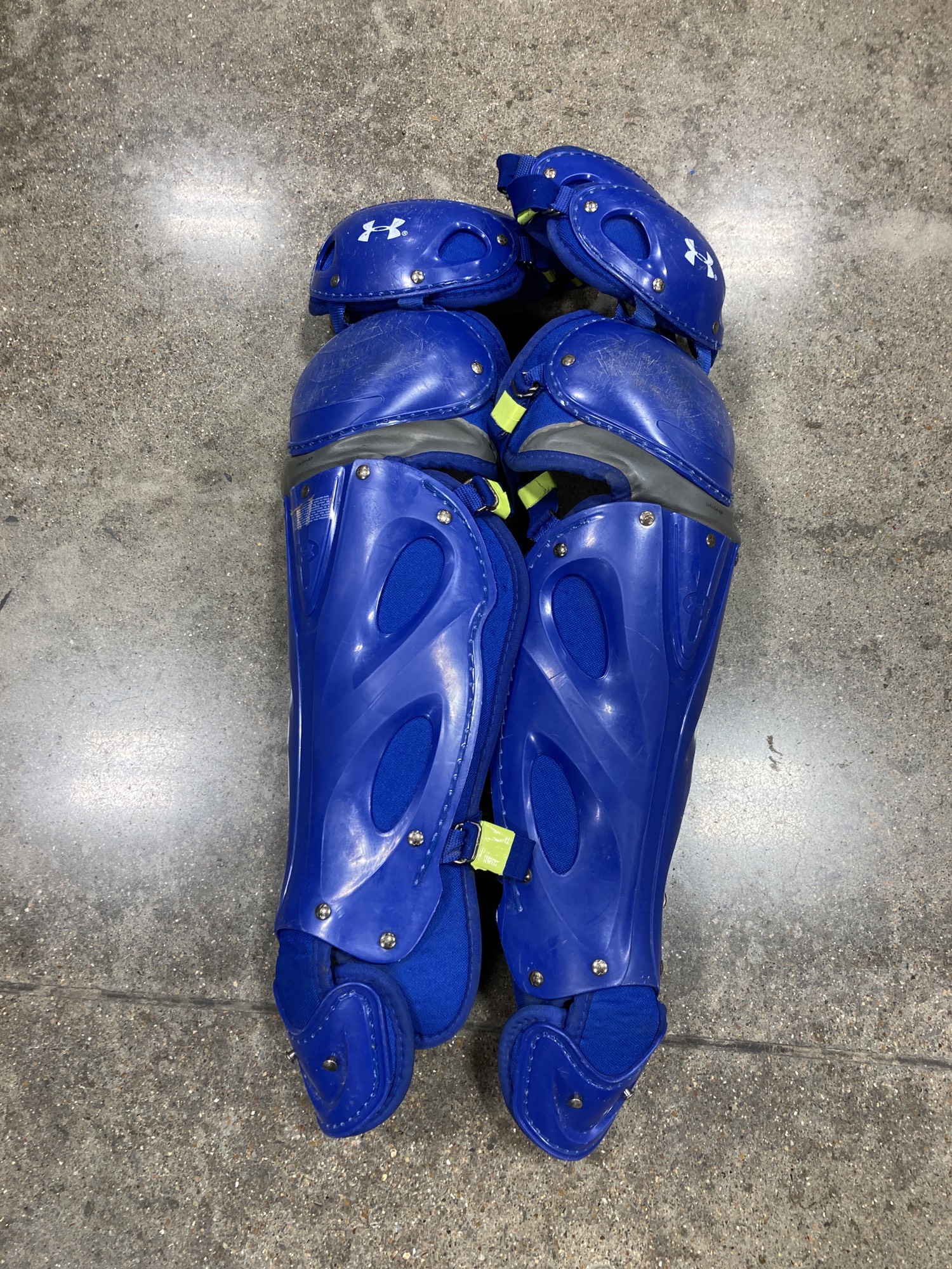 Used Blue Senior Under Armour Pro 4 Series Catcher's Leg Guard 16.5 ...