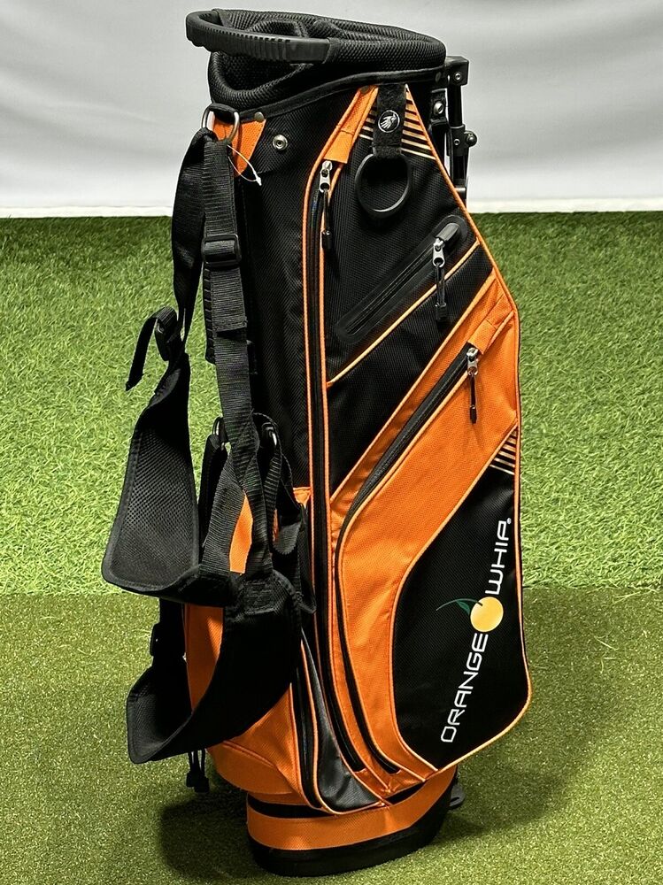 Orange Whip Stand Carry Double Golf Bag w/ Double Straps Black/Orange ...