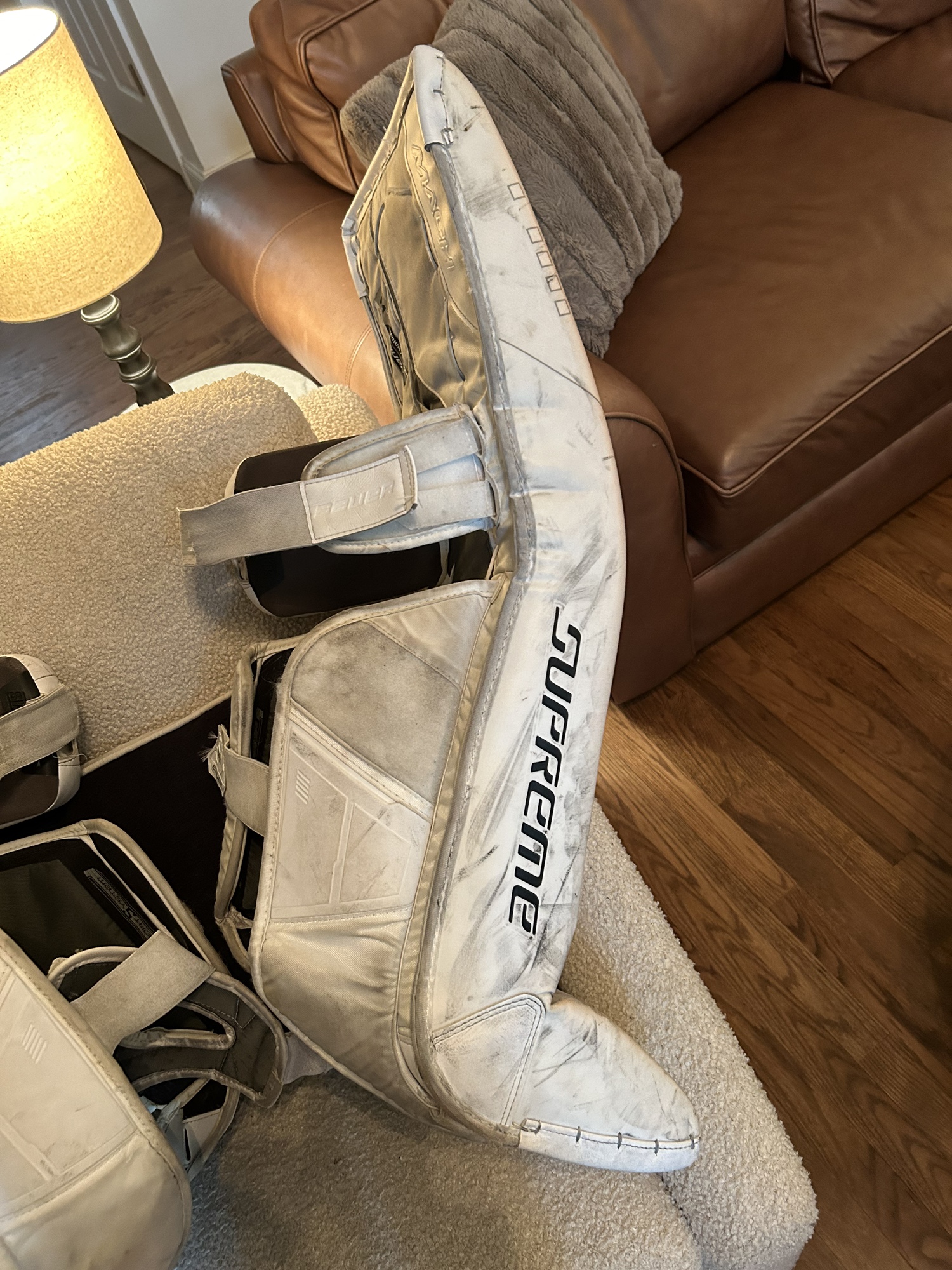 Bauer Mach Pro Hockey Goalie Leg Pads Size Senior Medium 34” | SidelineSwap
