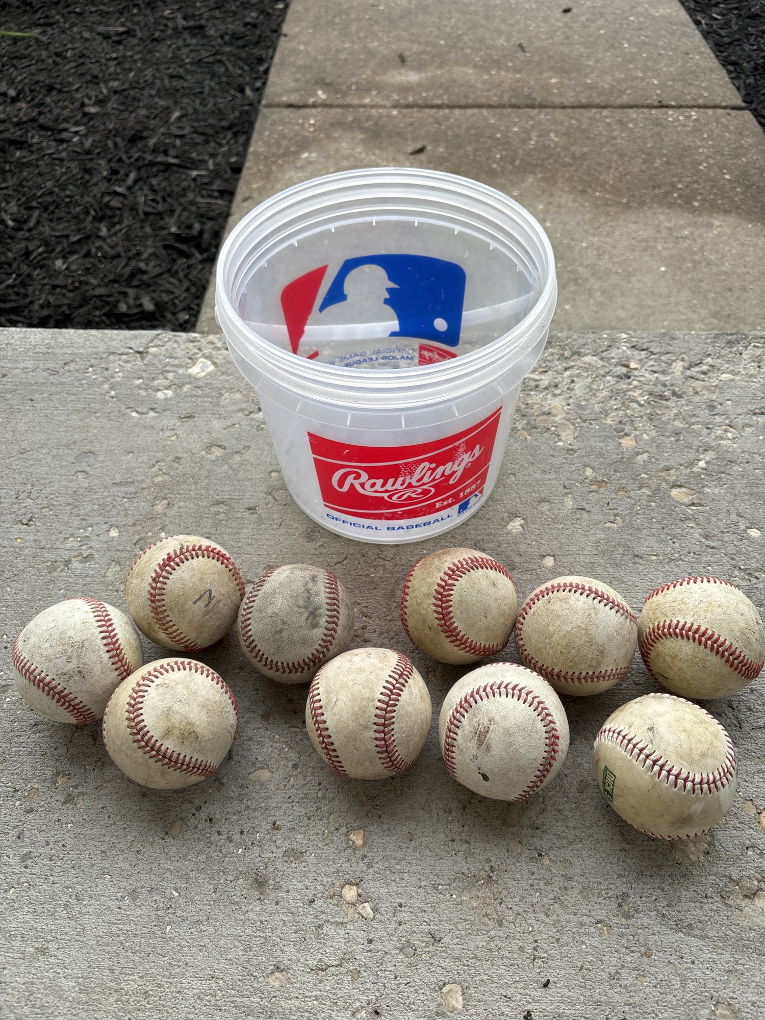 Mix of 10 used baseballs w/ bucket | SidelineSwap