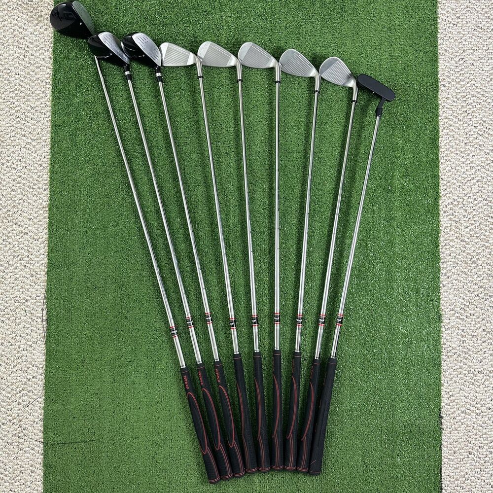 Callaway Strata Golf Set 3 Wood 4H 5H 6-PW Putter Mens Uniflex Left ...