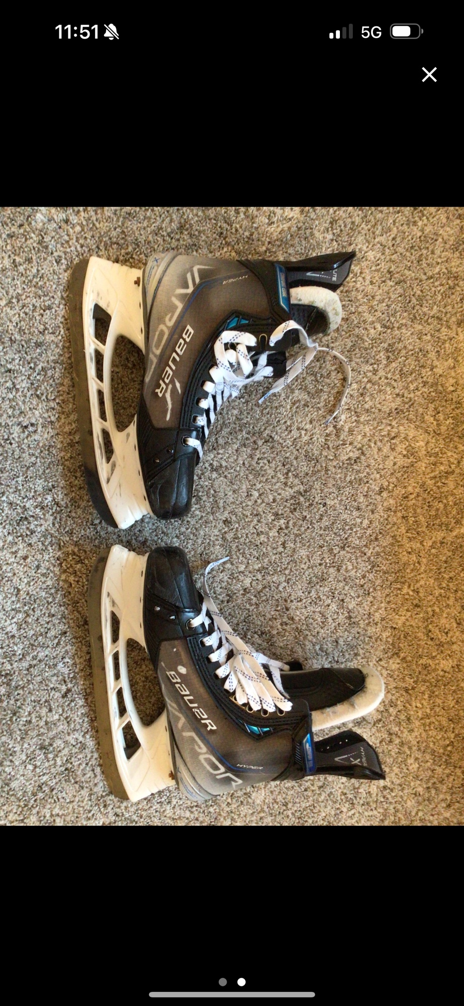 Bauer hyperlite skates - Custom Blue | SidelineSwap
