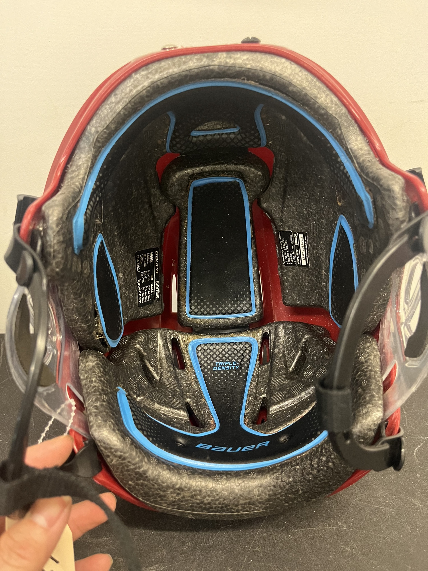 Used Medium Bauer 7500 Helmet 6 7/8-7 1/2 Maroon C2-1 | SidelineSwap