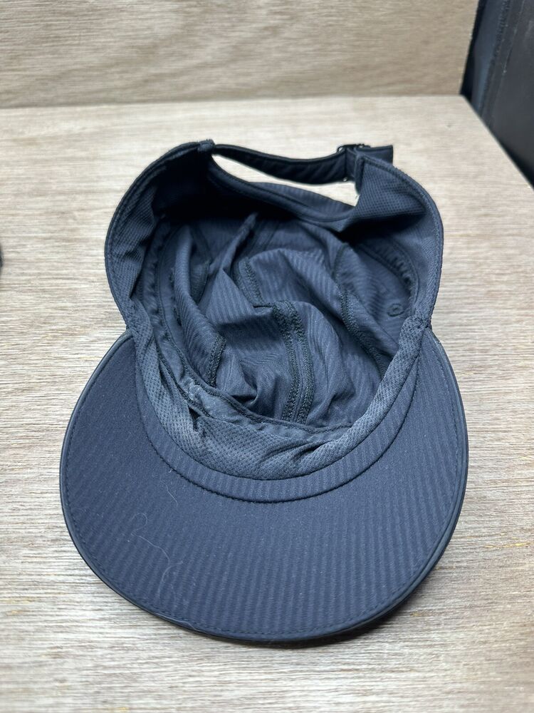 Lululemon Black Race To Place Run Hat Baseball Cap Black Adjustable Fit ...