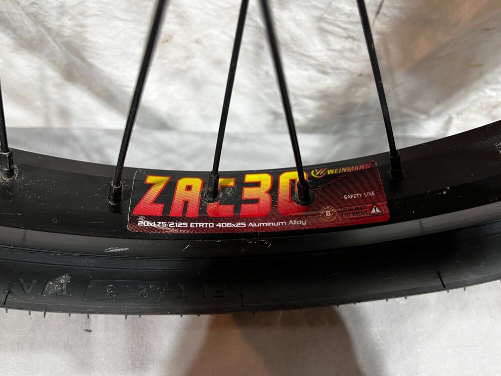 Weinmann ZAC 30 36-Spoke Black Aluminum 20" BMX Front Wheel Master Hub ...