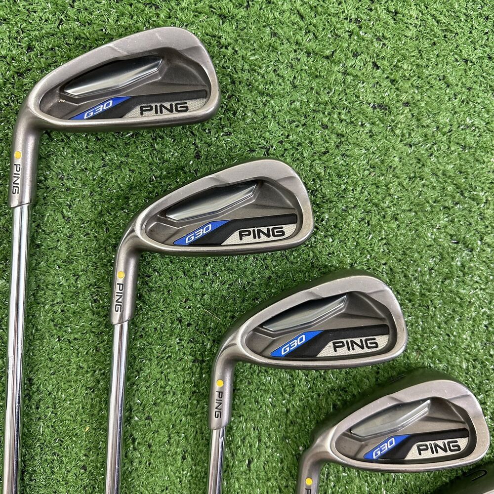 Ping G30 7-PW UW SW LW Iron Set Yellow Dot Regular Flex CFS Steel +1” Long | SidelineSwap