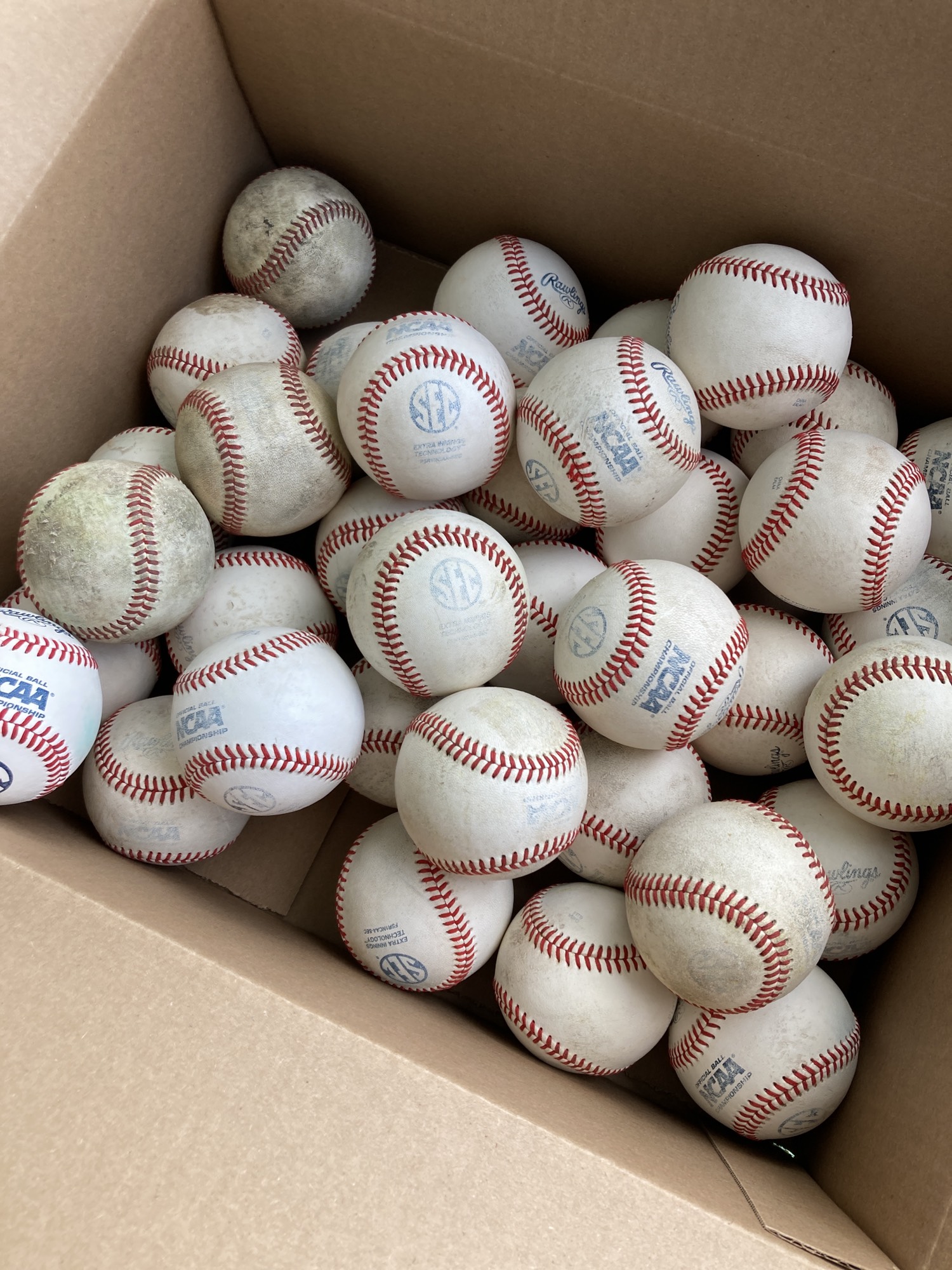 Used Rawlings NCAA 36 Pack Box and Balls | SidelineSwap