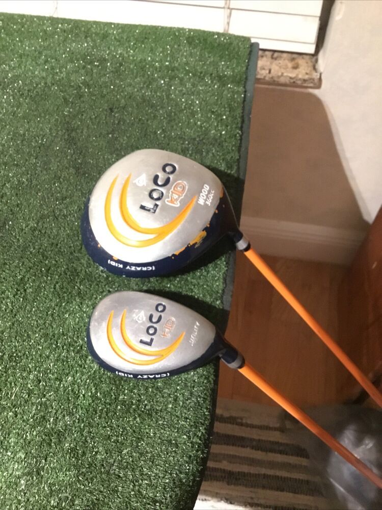 Dunlop Loco Crazy Kid Set (Wood/Driver, Hybrid, 7i, 9i, Putter) & Stand ...