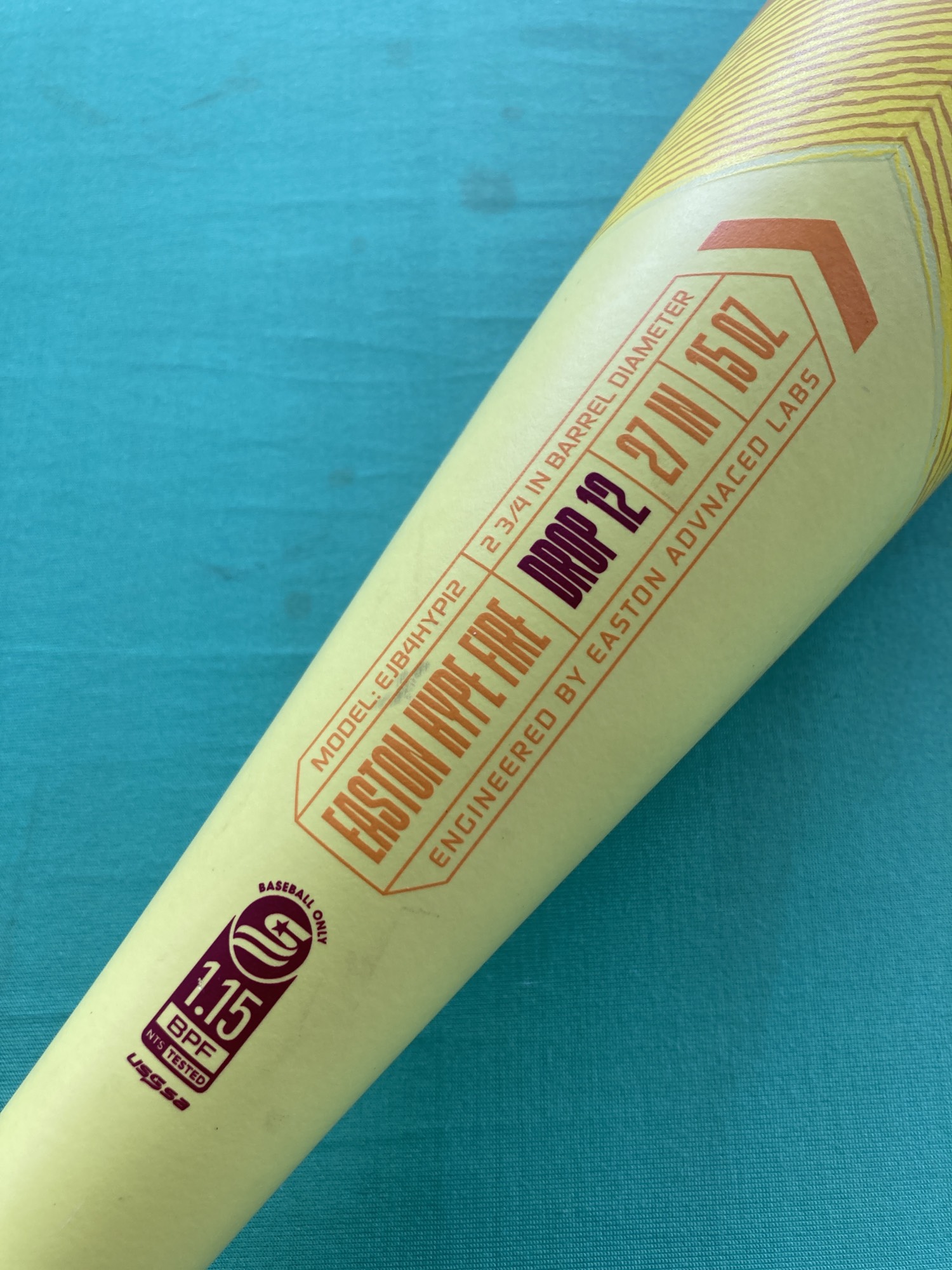 2024 Easton Hype Fire Bat USSSA Certified (-12) Composite 15 oz 27" | SidelineSwap