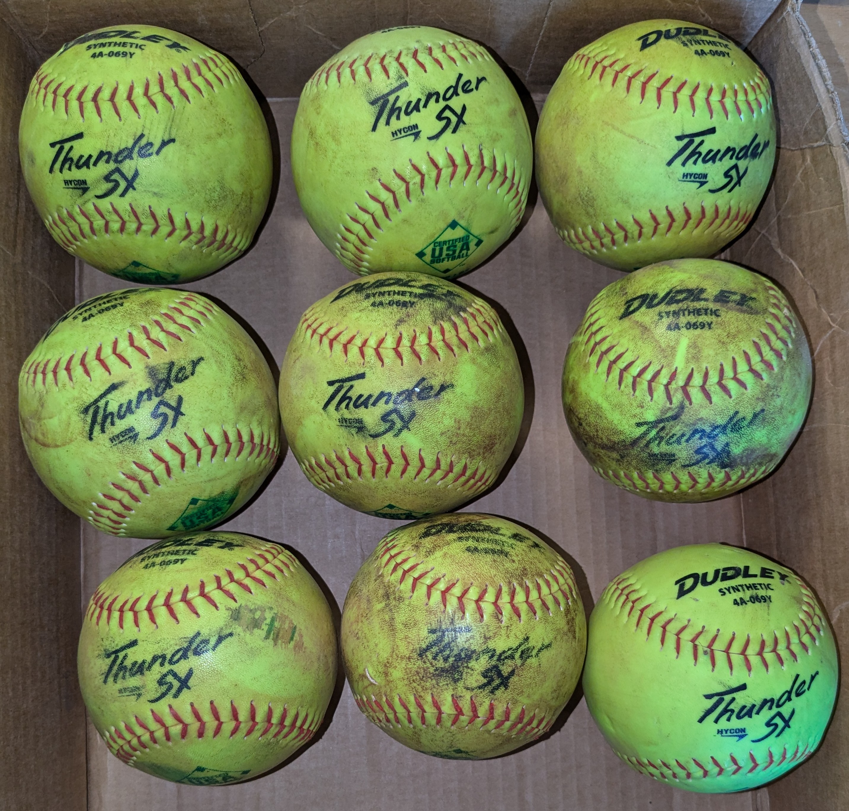 Used Softball 12 Pack (1 Dozen). Dudley Thunder SY | SidelineSwap