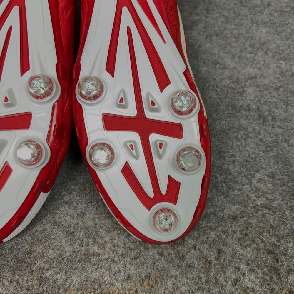 Nike Mens Football Cleats 14 White Red Shoe Lacrosse Low Detachable ...