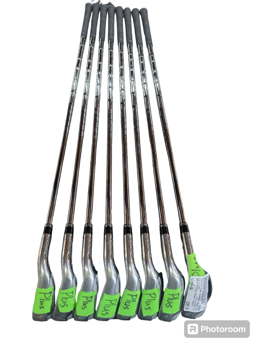Used Taylormade Burner Plus 4i-sw Stiff Flex Steel Shaft Iron Sets ...