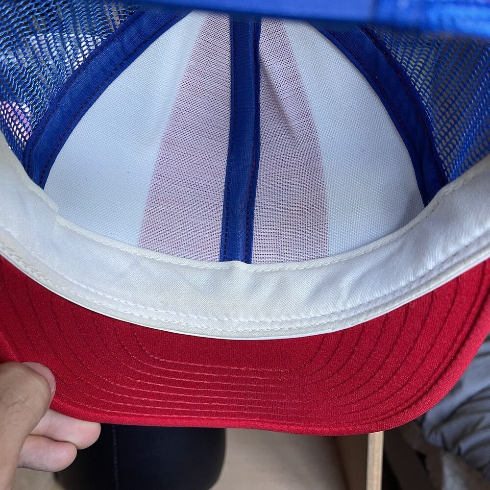 Vintage 1980s NFL Football AJD Lucky Stripes Mesh Snapback Trucker Hat ...