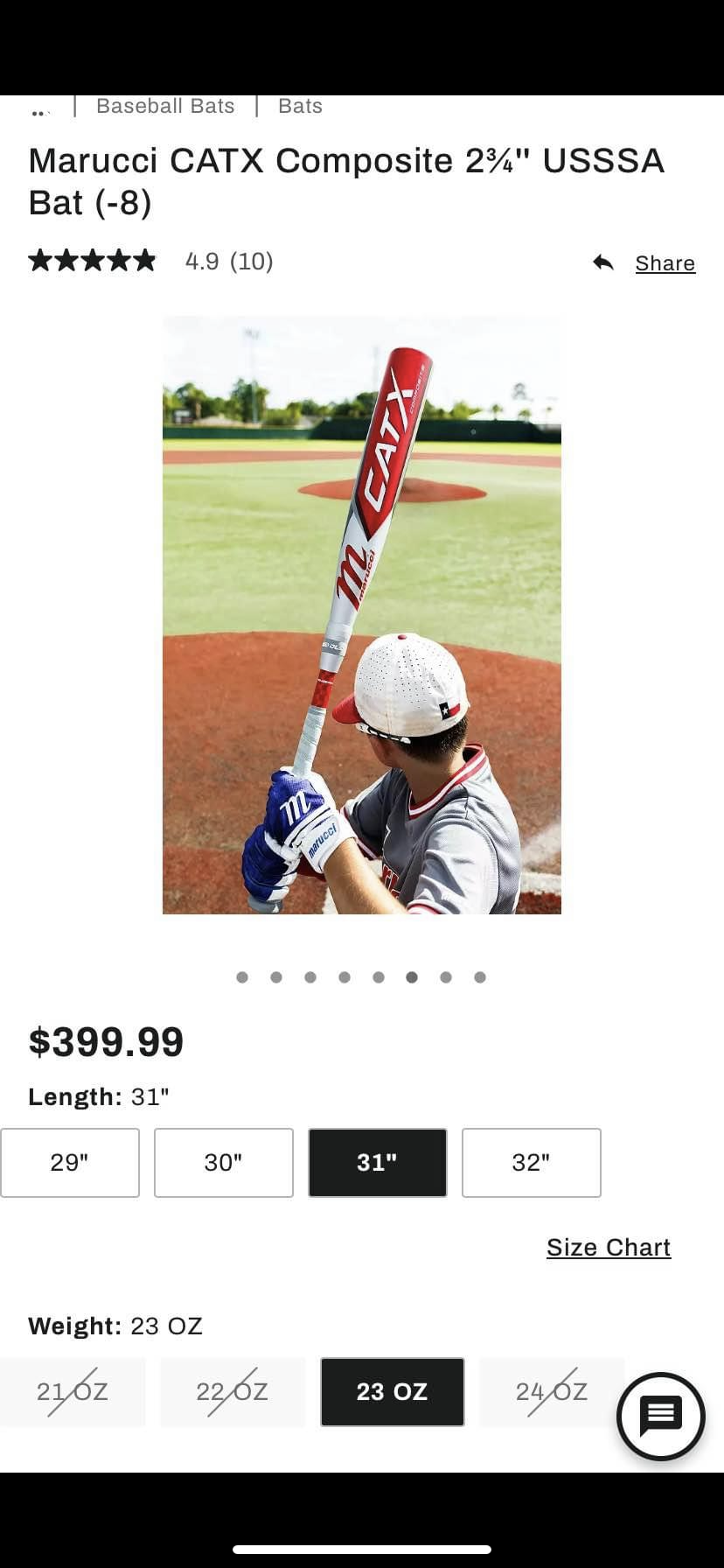 Used Marucci CAT X Composite USSSA Certified Bat (-8) Composite 23 oz ...