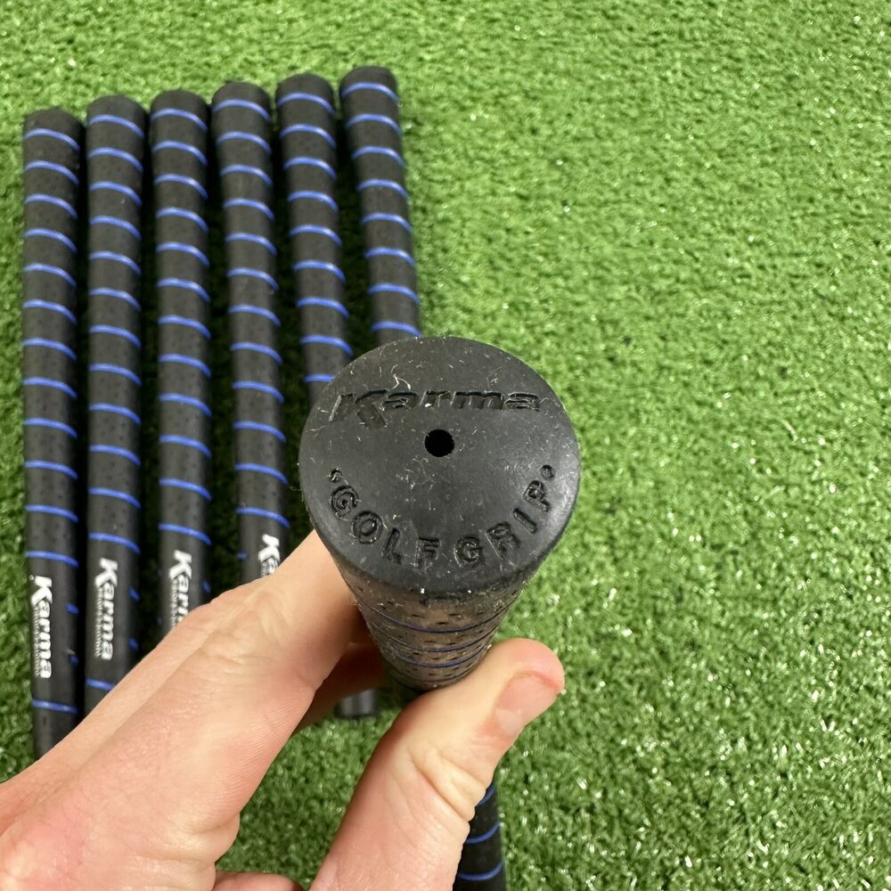 Lot of 7 Karma Professional Golf Grips Standard Size Blue Black Set ...