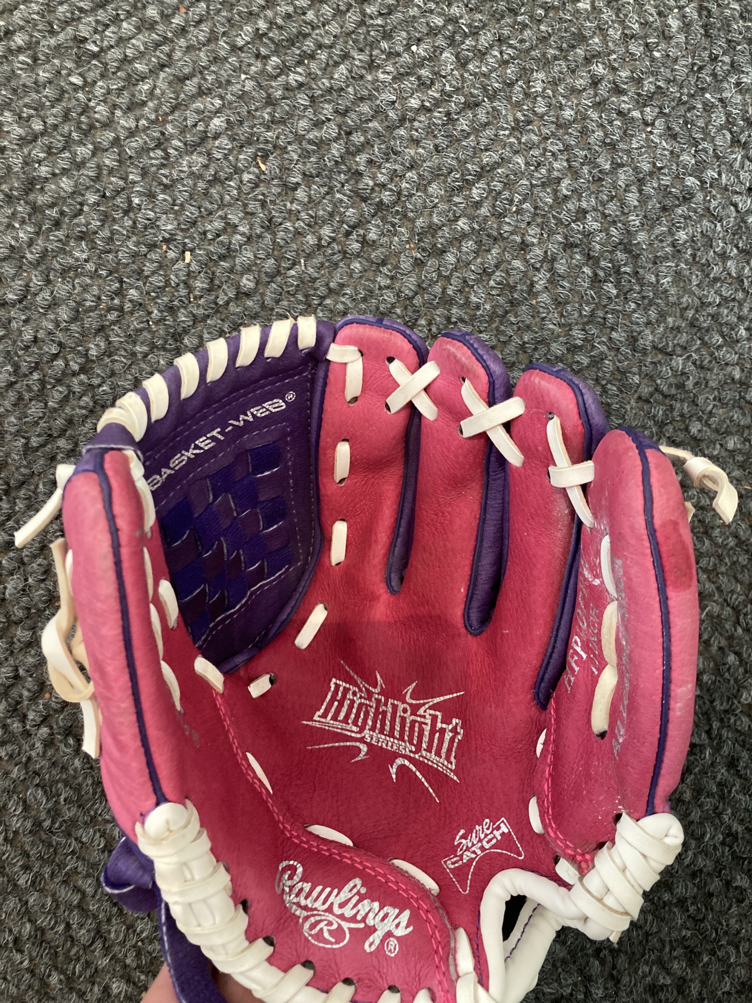 Purple Used Rawlings Highlight Right Hand Throw Softball Glove 10 ...