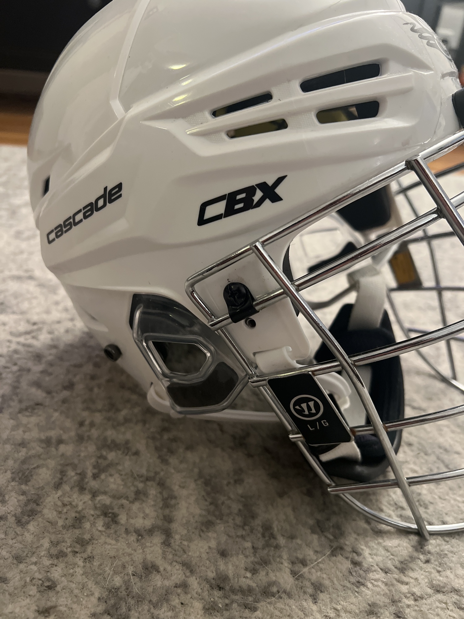 Custom Cascade CBX Box Helmet with Warrior Fatboy Chrome Face mask ...