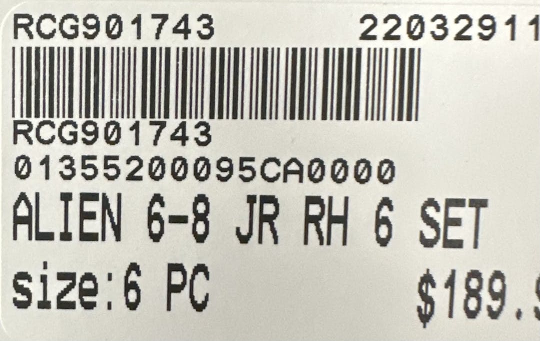 New Alien Junior Alien Set 6-8 Golf Junior & Teen Package Sets 6 Piece ...