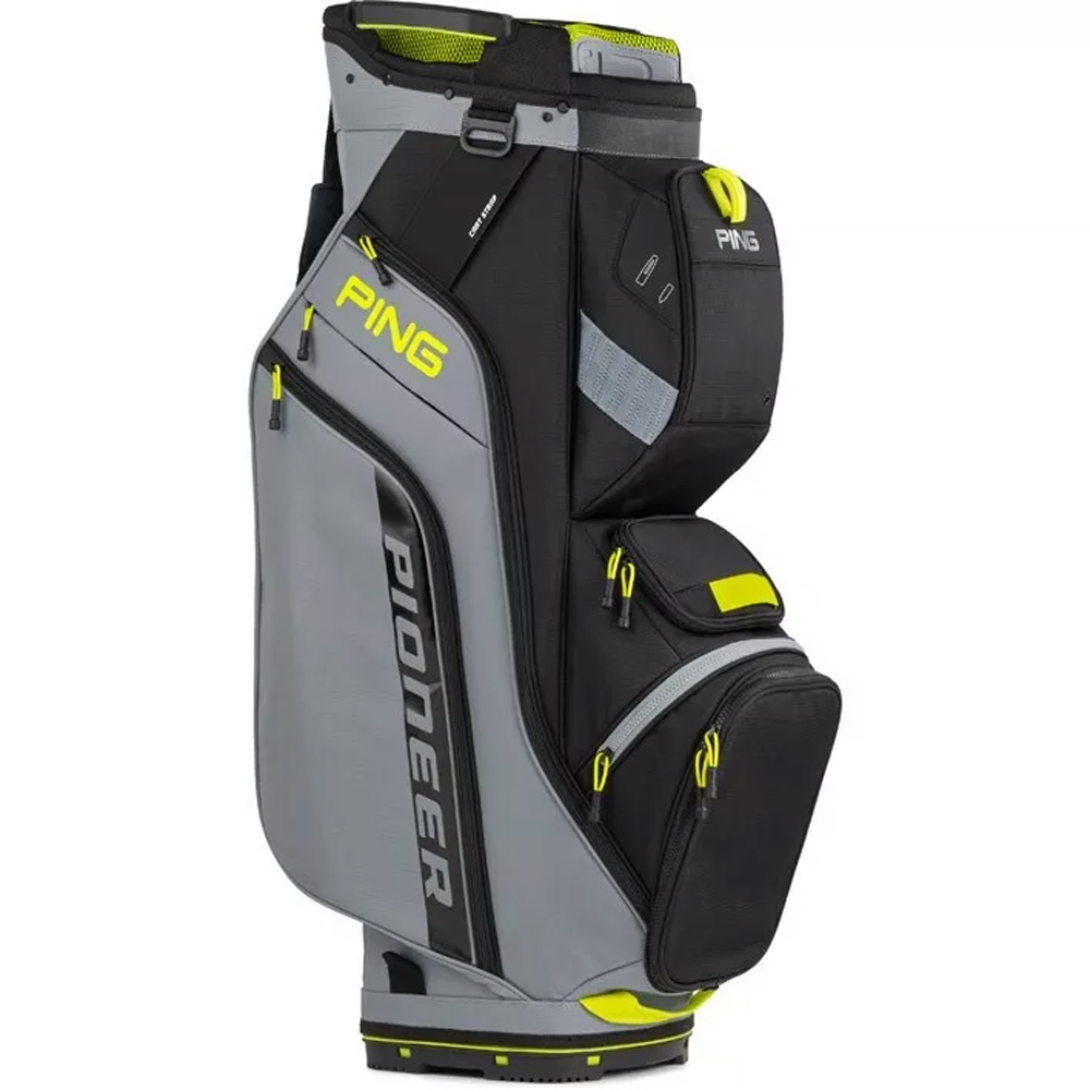 NEW 2023 Ping Pioneer 15-Way Iron Grey/Black/Neon Yellow Cart Golf Bag ...