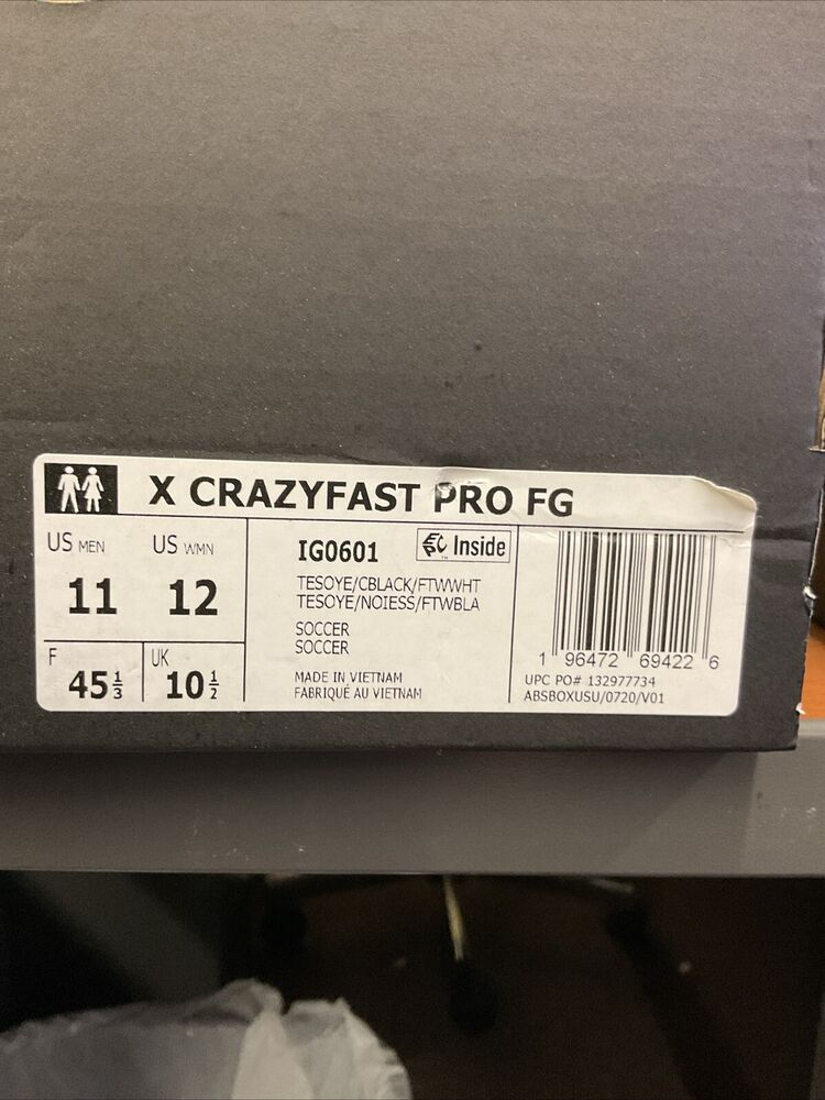 Adidas IG0601 X Crazyfast Pro FG Soccer Cleats Solar Yellow Black US 11 ...