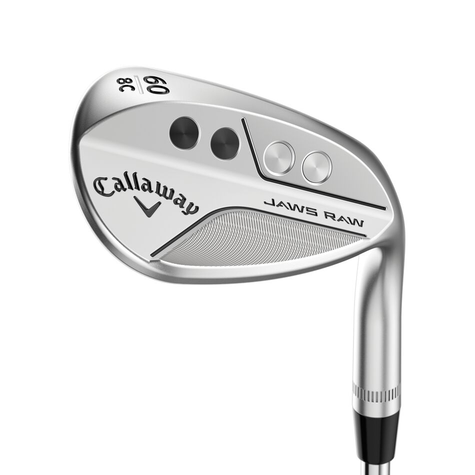 LEFT HANDED CALLAWAY JAWS RAW CHROME APPROACH WEDGE 50°-10° (BOUNCE) S ...