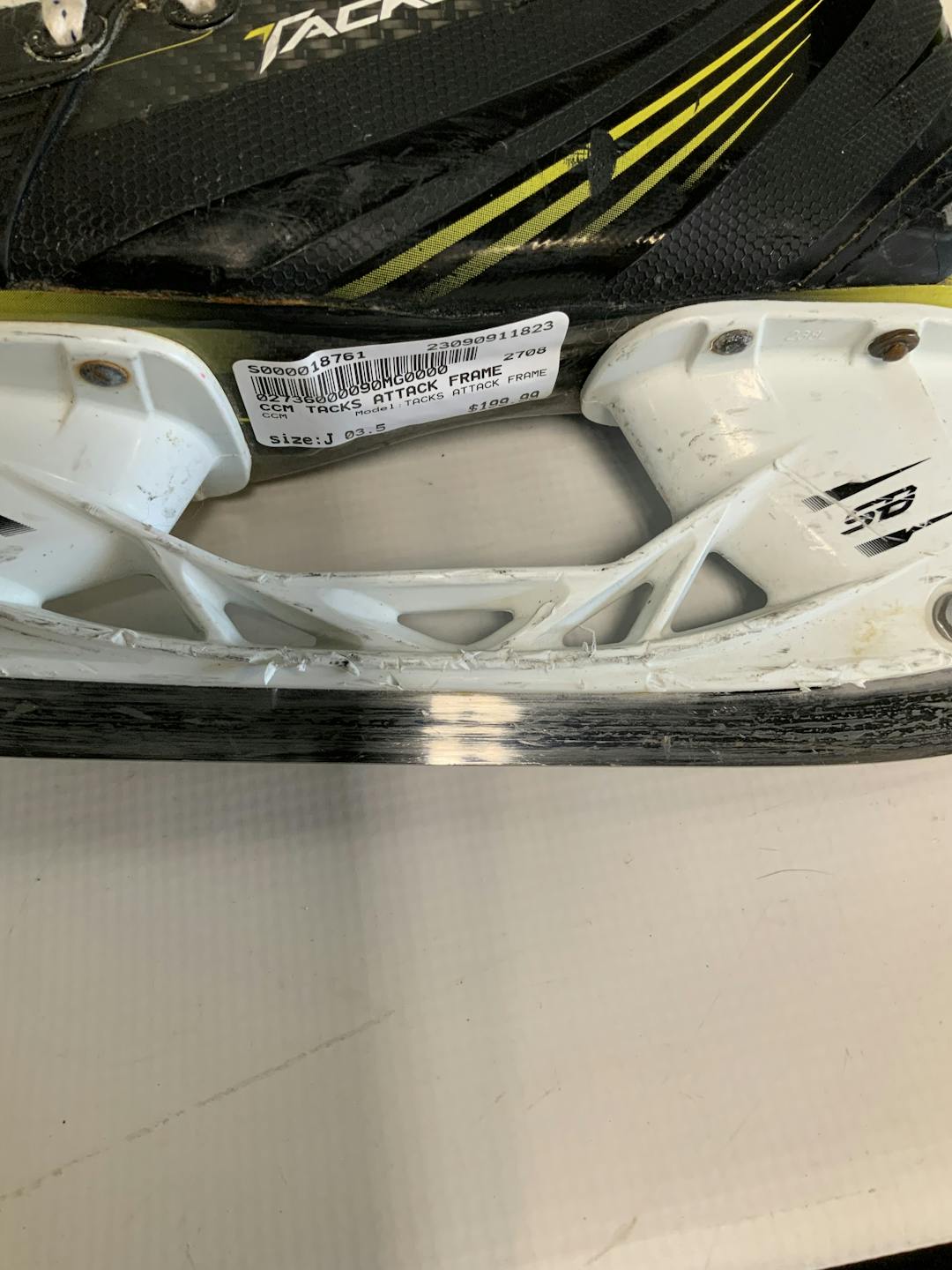 Used Ccm Tacks Attack Frame Junior 03.5 Ice Hockey Skates | SidelineSwap